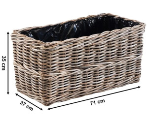 kobolo LALE Blumenbank Pflanzkorb Rattan grau mit Folie (28209-02) ab ...