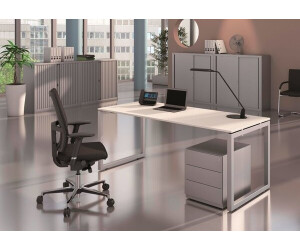 Bisley Cito Schreibtisch höhenverstellbar 120x80cm Ahorn/Silber ...