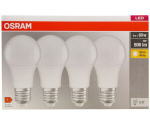 Osram LED Classic A60 8,5W E27 Warmweiß 2700K (BASECLA60 8,5W/827 ...