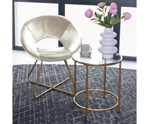 Home Deluxe SELESA Esszimmerstuhl mit Tisch MASEI Samt Beige ...