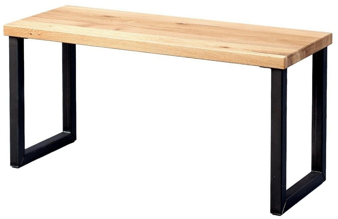 M2 Kollektion Gabriel Sitzbank Wildeiche massiv, Metallgestell, 80x30cm ...