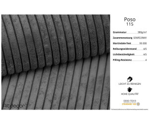ALTDECOR TARO-L1 Ecksofa L-Form 3-Sitzer Textil Dunkelgrau 243x171cm ...