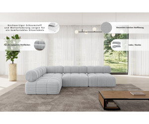 ALTDECOR Samaro-L2 Modulares Ecksofa L-Form Velours Dunkelgrau ...
