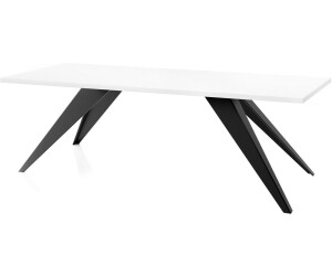 WFL GROUP Vance Esstisch ausziehbar 140–240cm, Holzoptik weiß, schwarze ...
