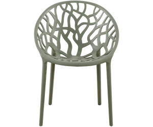 CLP Hope Gartenstuhl 4er Set stapelbar, Kunststoff, UV-beständig, oliv ...