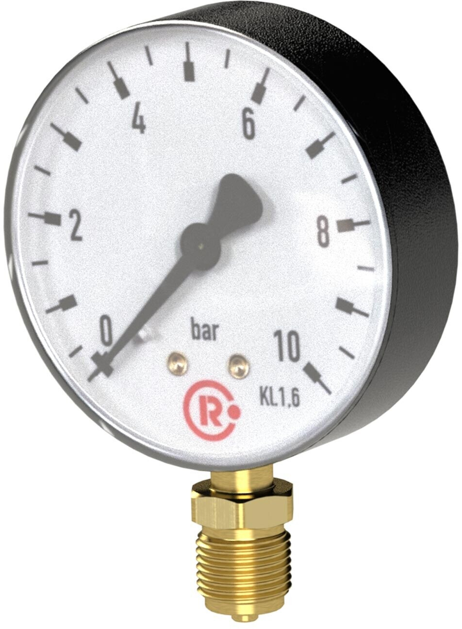 Riegler Standardmanometer Kunststoffgehäuse G 1/2 unten 0-1,0bar Ø100 ...