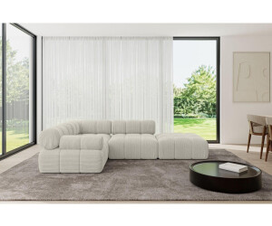 ALTDECOR Felto-L1 Ecksofa L-Form 5-Sitzer 285x190cm Cord Cremeweiß ...