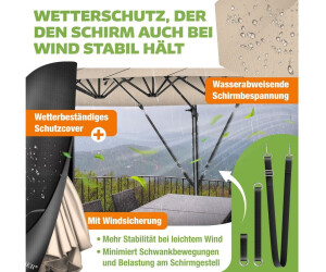 Kesser Doppel-Ampelschirm 4,6x2,7m Aluminium 360° drehbar mit LED ab ...