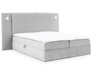 Fun Möbel MARTEN Boxspringbett Stoff Magic Velvet Hellgrau 140x200cm ...