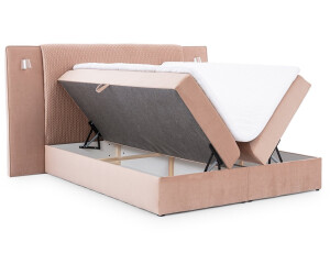 Fun Möbel MARTEN Boxspringbett Stoff Magic Velvet Hellgrau 140x200cm ...