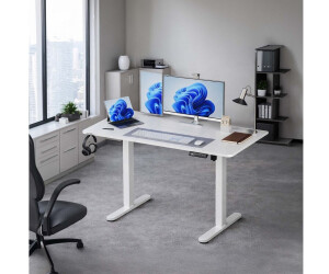 Relaxdays Höhenverstellbarer Schreibtisch elektrisch, Display, 160x60cm ...