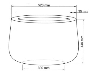 Eleganteinrichten Pflanzkübel Polyrattan Rund-Konisch Mocca, Ø52x44cm ...