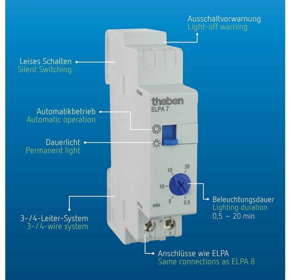 Theben ELPA 7 Treppenlicht-Zeitschalter (TLZ) elektronisch, mit ...