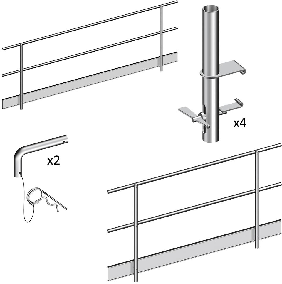 Layher Seitenschutz für Alu-Steg 600, 5,20m (1348.520) ab 607,59 ...