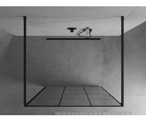 Mexen Kioto Freistehende Duschwand 100x200cm, schwarzes Gitter 8mm ...