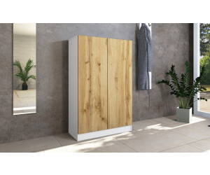 Borchardt-Möbel Vaasa Schuhschrank 2 Türen, 6 Fächer, 76cm, weiß/Eiche ...