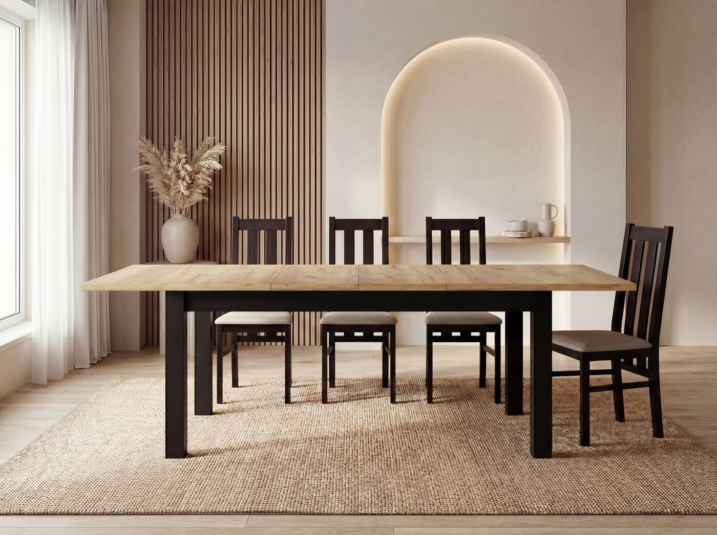 WFL GROUP Lindberg Esstisch ausziehbar rechteckig, Eiche Craft ...