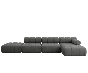 ALTDECOR Lizur-L2 Ecksofa L-Form 6-Sitzer Velours Dunkelgrau 380x160cm ...