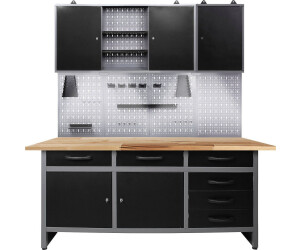 Ondis Werkstatt-Set Karsten 160cm 2 Schränke LED Anthrazit/Schwarz/Grau ...