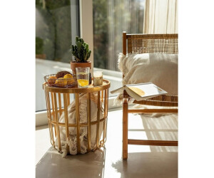 BranQ Zen Couchtisch rund mit Ablagekorb, ABS-Kunststoff, Gold (1850 ...