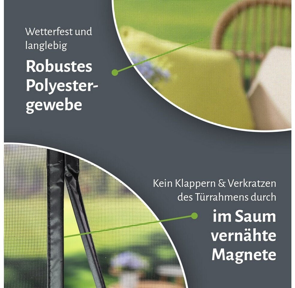 Empasa Insektenschutz-Vorhang DELUXE mit Magnetverschluss Gewebe weiß ...