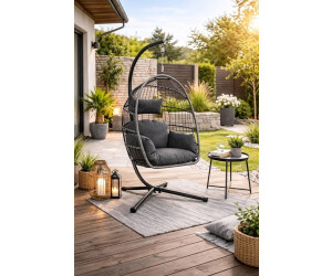 Greemotion Hängesessel Indoor/Outdoor Matera mit Gestell schwarz/grau ...