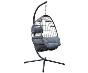 LC Home SUNAI Hängesessel mit Gestell Stahl inkl. Kissen in Grau ...