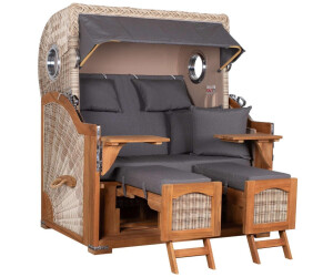 Mr. Deko Strandkorb Düne Grande Bullauge Teak PE Shell Dessin 551 ab 2. ...