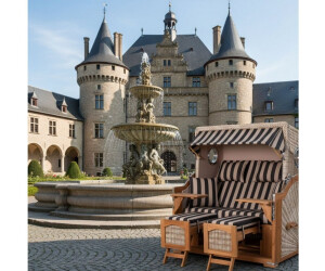 Mr. Deko Strandkorb Düne Grande Bullauge Teak PE Shell Dessin 581 ab 2. ...