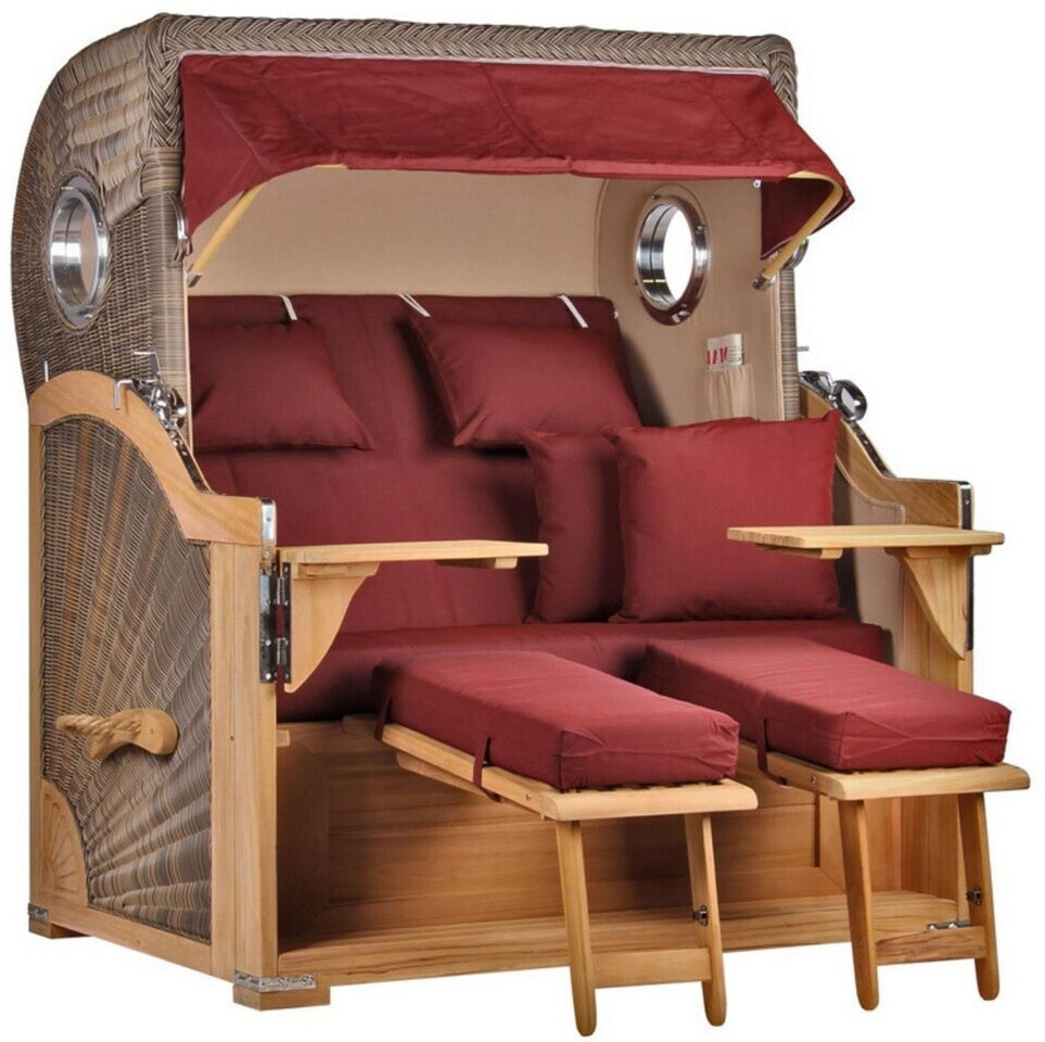 Mr. Deko Strandkorb Baltikum Bullauge Teak PE Grey Dessin 550 ab 2.499 ...