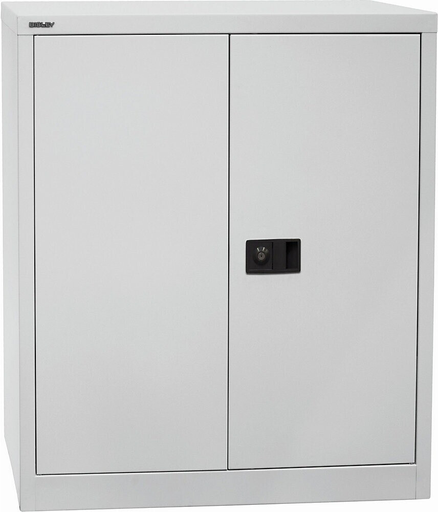 Bisley Universal Flügeltürenschrank Stahl 2 OH lichtgrau/oxfordblau ...
