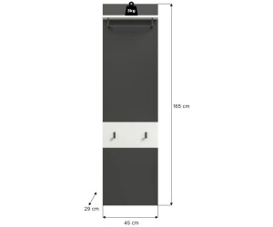 xonox.home Canu Garderobenpaneel Basaltgrau/Weiß, 45x165x29cm ab 88,47 ...