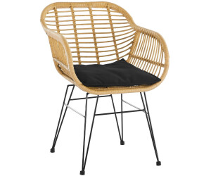 Happy Home Casual-Set 3-tlg. Balkonset Rattan mit Sitzkissen, Schwarz ...