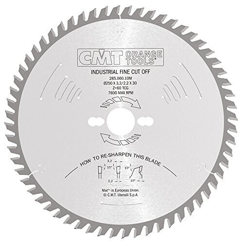 CMT Orange Tools Lame de Scie Circulaire Dents Alternées 250x3,2mm Z60 ...