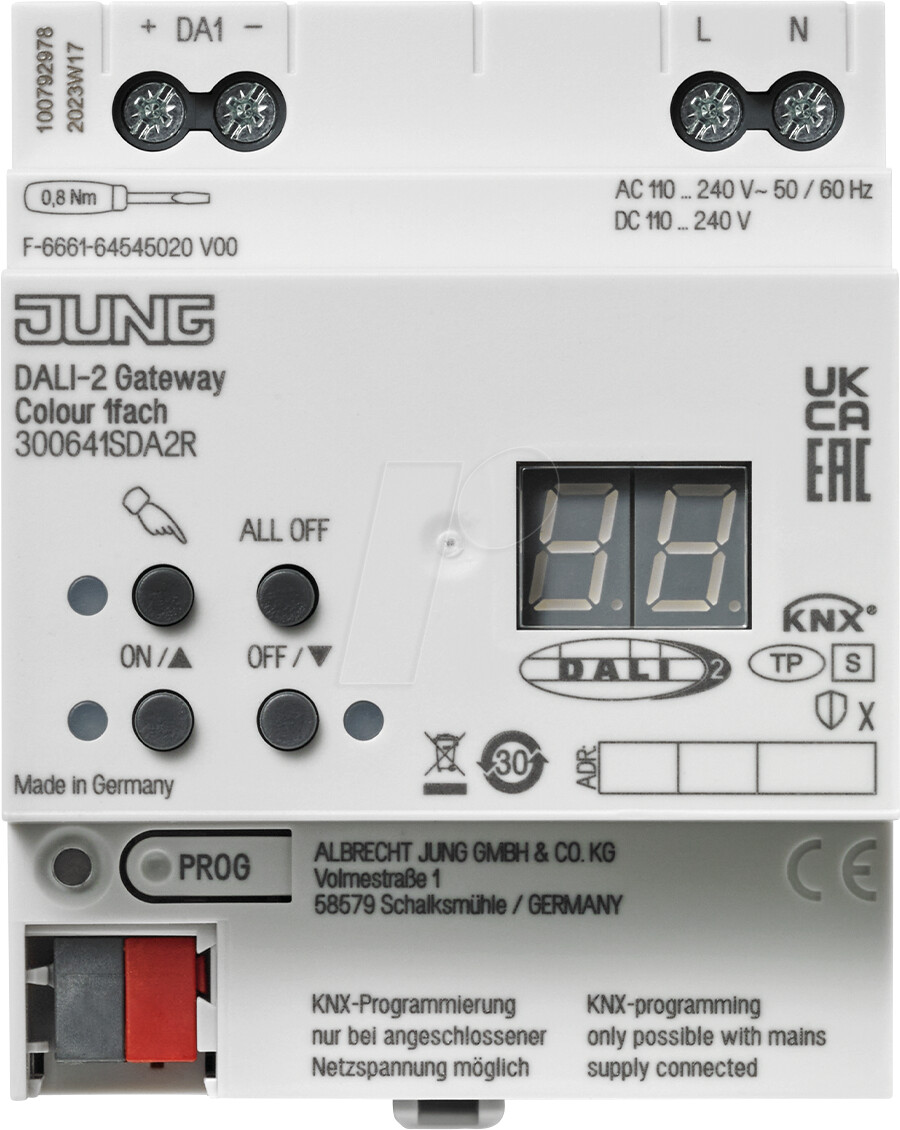 Jung Bike 30064 1S DA2 R KNX DALI-2 Gateway Colour 1-fach (300641SDA2R ...