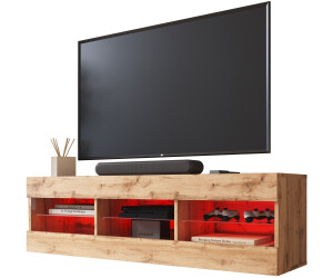 Komodee Tivoli Lowboard Eiche Wotan 3 Fächer LED RGB 140x40,5x35,5cm ab ...