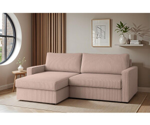 Fun Möbel BENDIK Ecksofa mit Schlaffunktion, Stoff Poso Aprikose ...