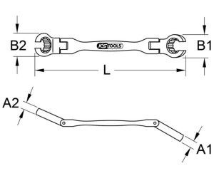 KS Tools Offener Doppel-Ringschlüssel mit Doppelgelenk 10x11mm (518. ...