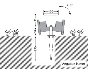 ledscom.de DUK LED Gartenstrahler Anthrazit mit Erdspieß GU10 IP65 (DUK ...