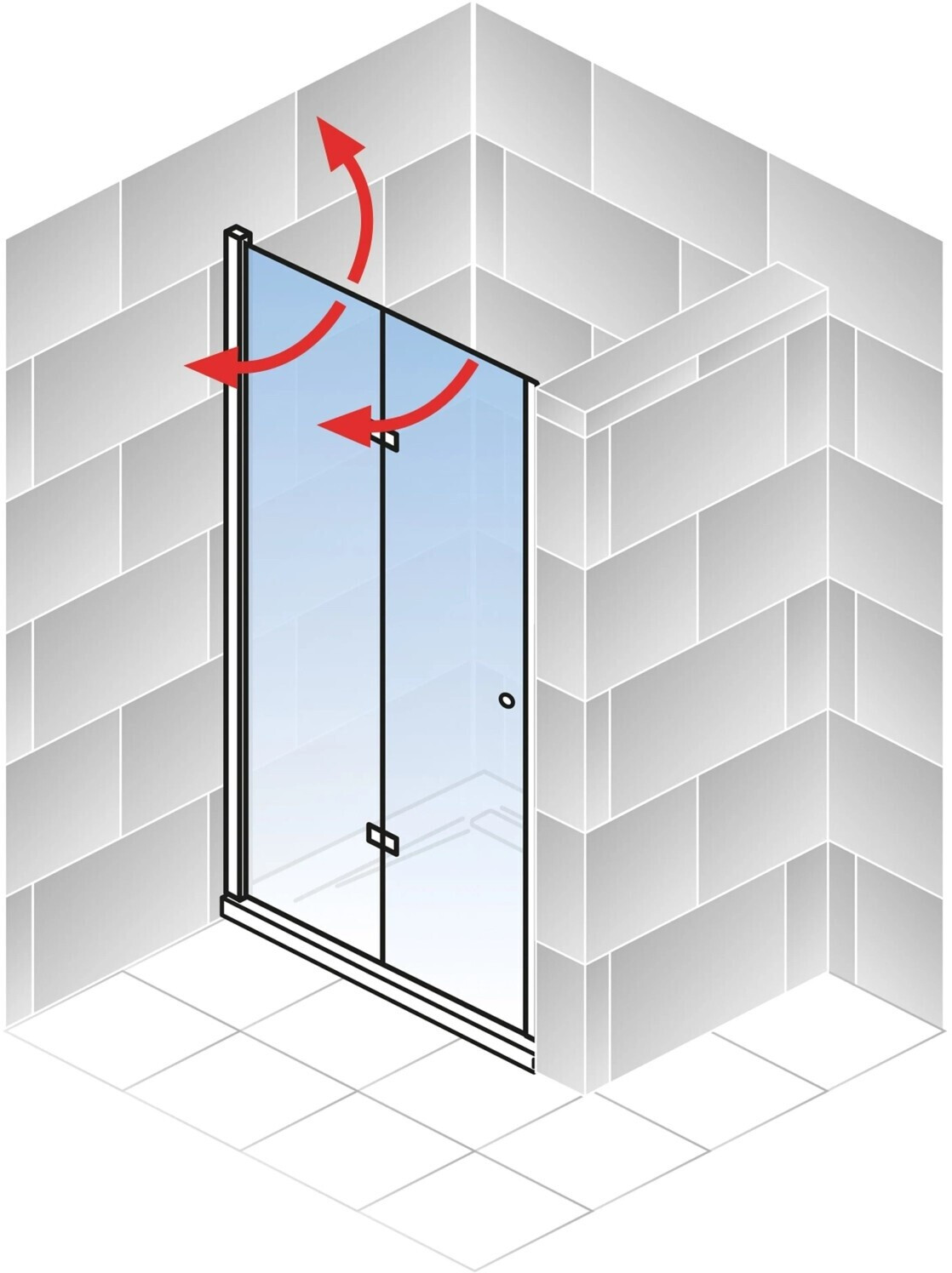 Schulte Garant 2.0 Drehfalttür Nische Klarglas Nano 90cm Chromoptik ...