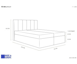 WFL GROUP Amira Boxspringbett 120x200 Samt Grau mit Bettkasten ...