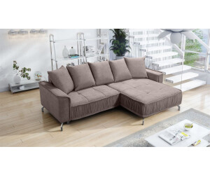 Fun Möbel Florence Ecksofa Schlafsofa Stoff Bubble Hellbraun Ottomane ...