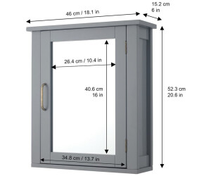 Teamson Mercer Wandschrank mit Spiegeltür, Holz, Grau (EHF-F0021) ab 59 ...