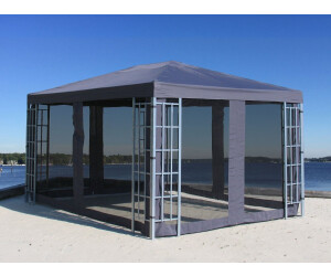 QUICK STAR Rank Pavillon 3x4m Metall Anthrazit mit 4 Seitenteilen ...