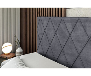 ALTDECOR LEPARO-Z Boxspringbett 160x200cm H4 Dunkelgrau Samt ...