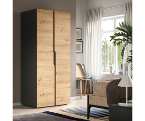Mid.you Anga Drehtürenschrank Anthrazit/Eiche Artisan 80x180x51cm ...