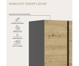 Mid.you Anga Drehtürenschrank Anthrazit/Eiche Artisan 80x180x51cm ...