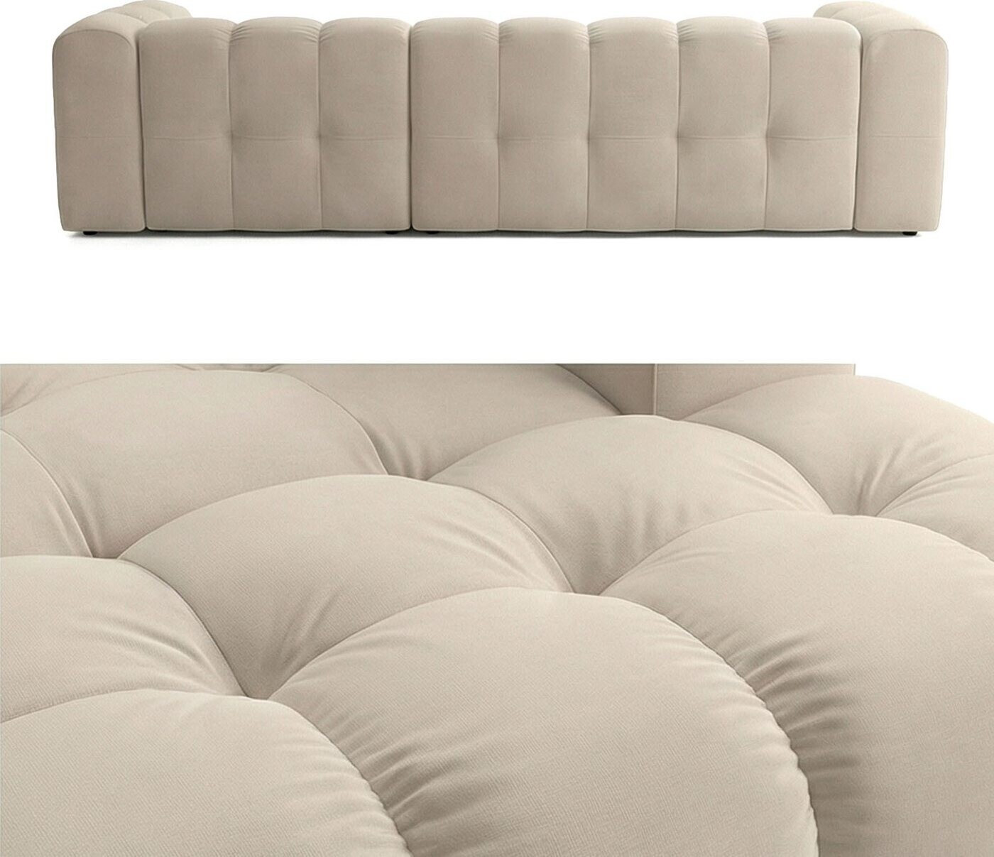 WFL GROUP Mochi Ecksofa L-Form 5-Sitzer Samt, Dunkelgrün, 290×193×75cm ...