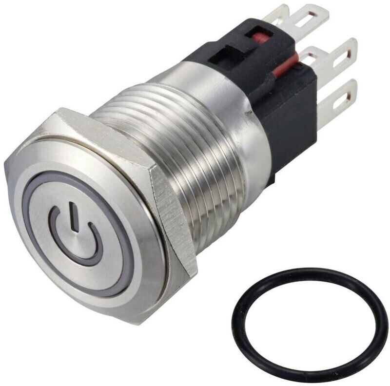 TRU Components Drucktaster 250V/AC 3A RGB IP65 Edelstahl (TC-12647476 ...