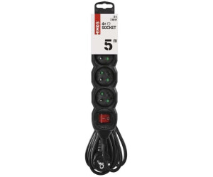 EMOS Verlängerungskabel mit Schalter 4-fach 5m schwarz (PC1415) ab 9,99 ...